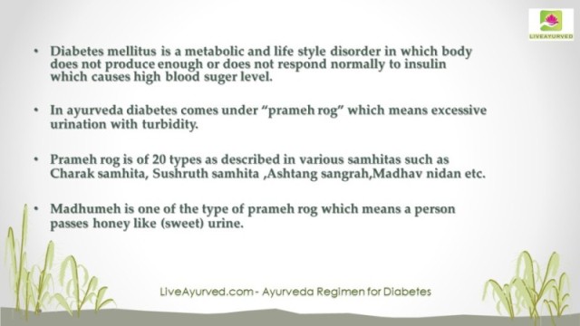 Diabetes, Madhumeh, Recommended Ayurveda Regimen for Diabetes, diabetes ...
